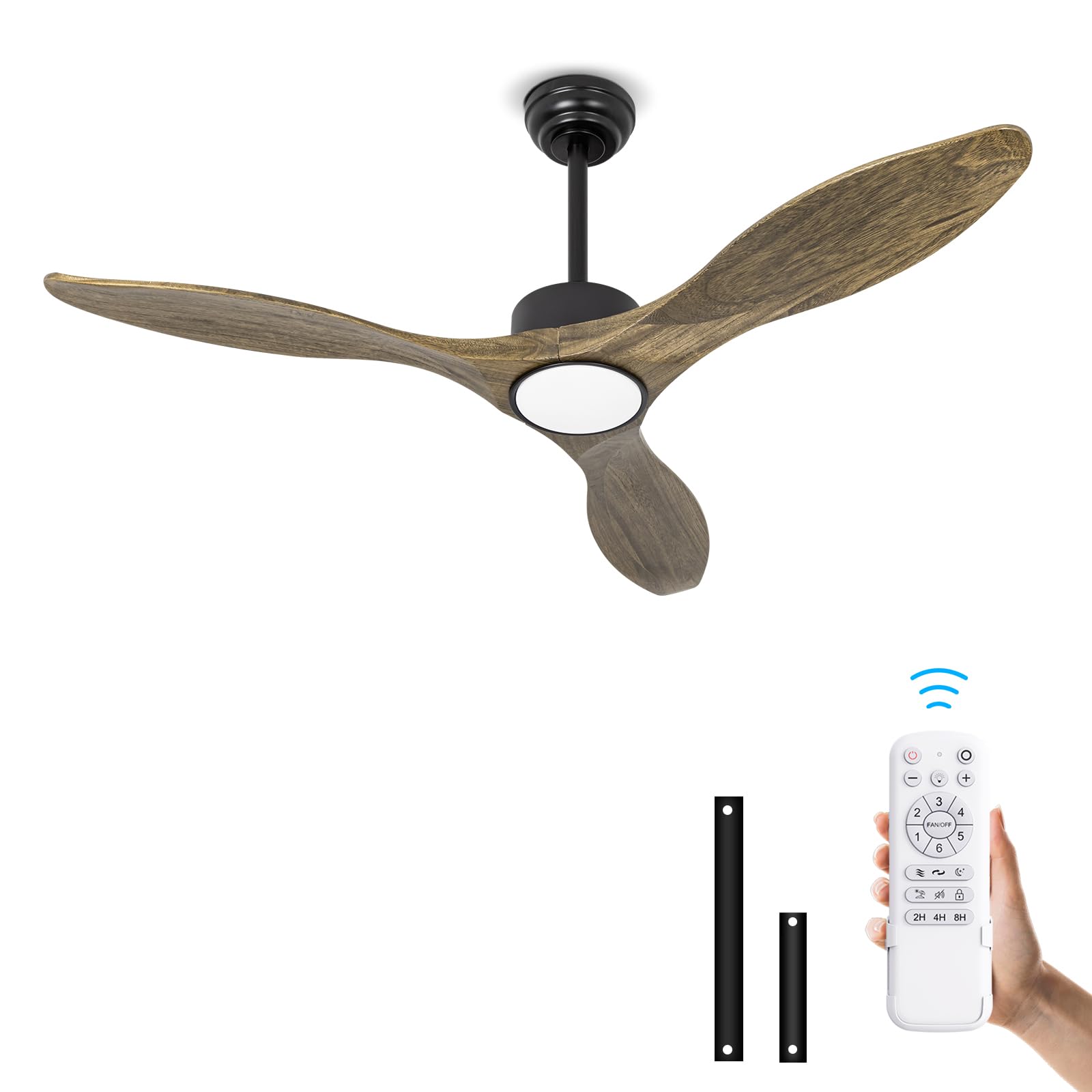 Amazon.com: revoici Ceiling Fans with Lights Remote 52inch Solid Amber ...