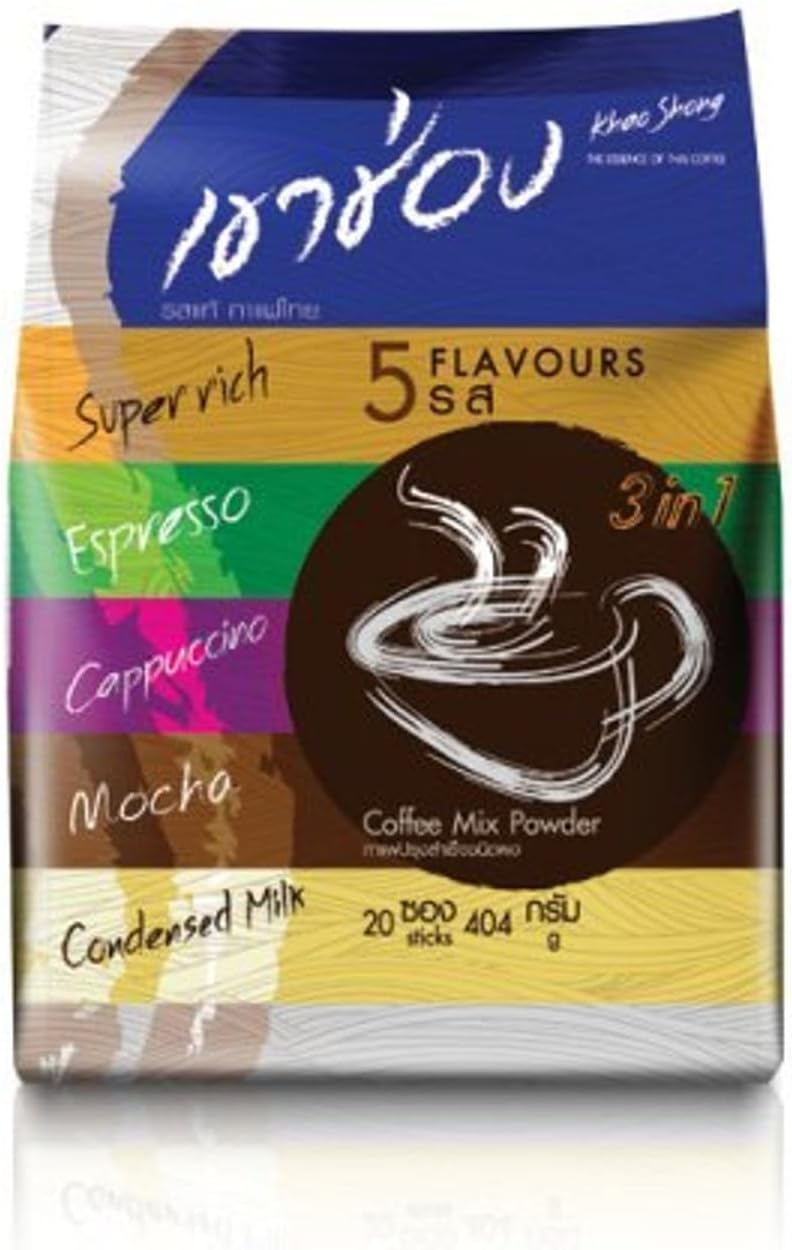Amazon.com : Khao Shong Thai Instant Coffee Mix Powder 3 in 1 Mix ...