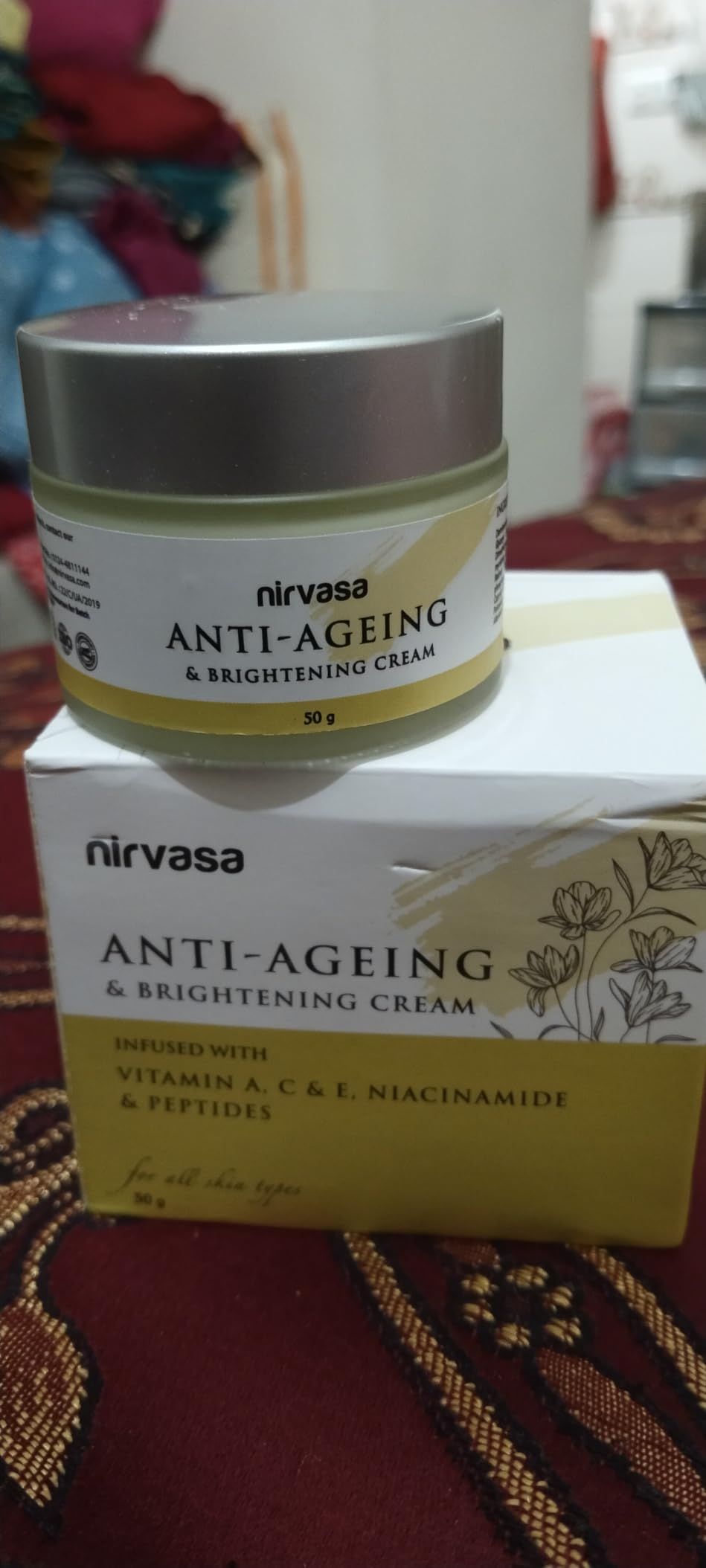 Nirvasa Anti Ageing & Brightening Cream with Niacinamide, Vitamin-A & C ...
