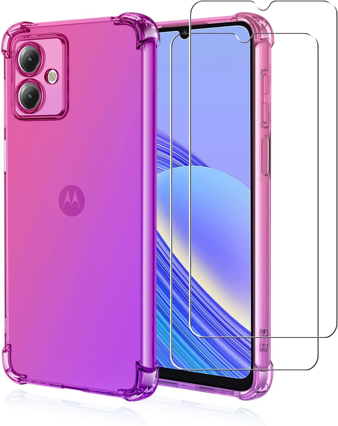 WRTBS Funda para Motorola Moto G14 Case con Mica de Vidrio Cristal ...