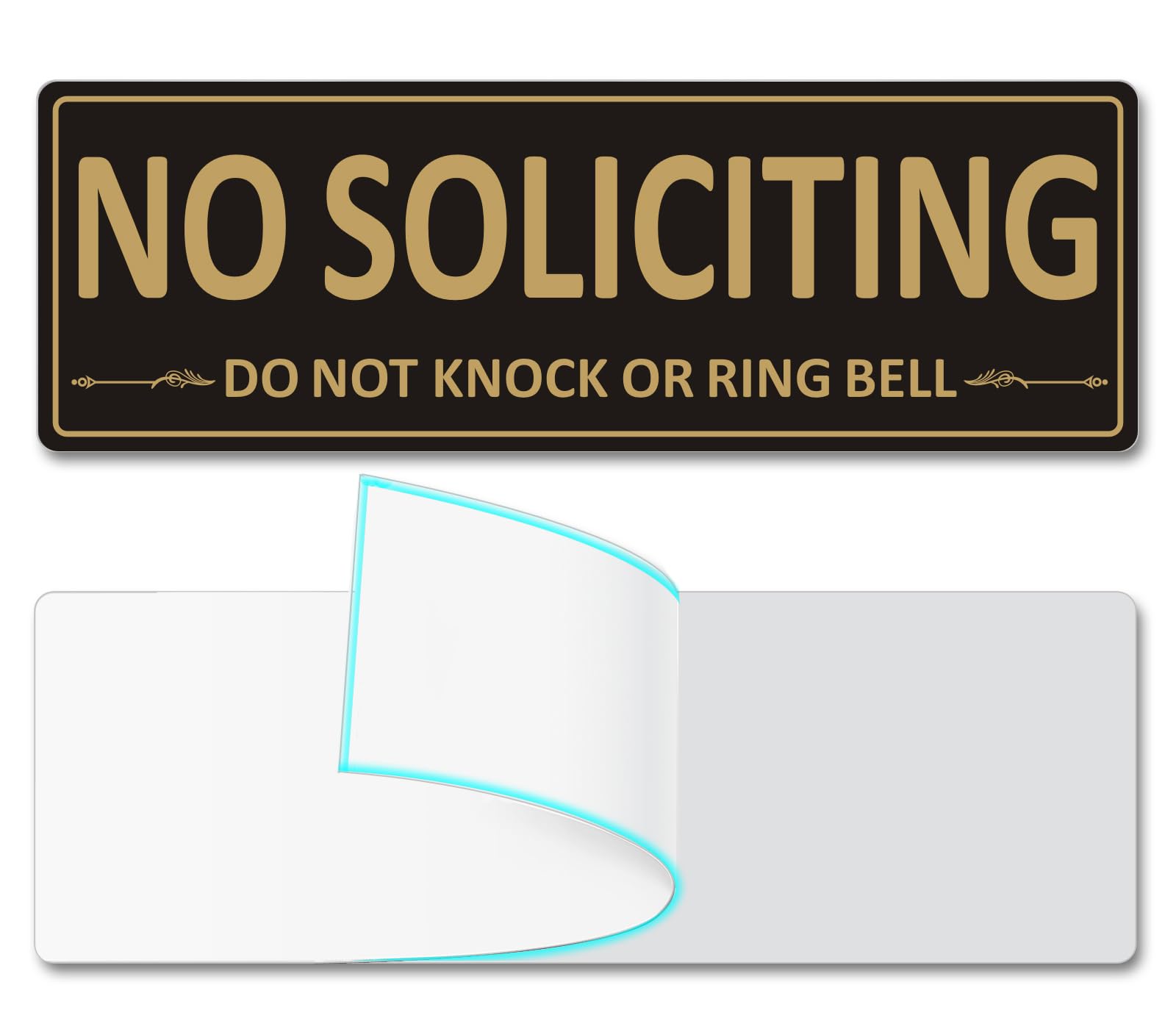 Amazon.com : i-CowFun (2 Pack) Metal Self-Adhesive No Soliciting Sign ...
