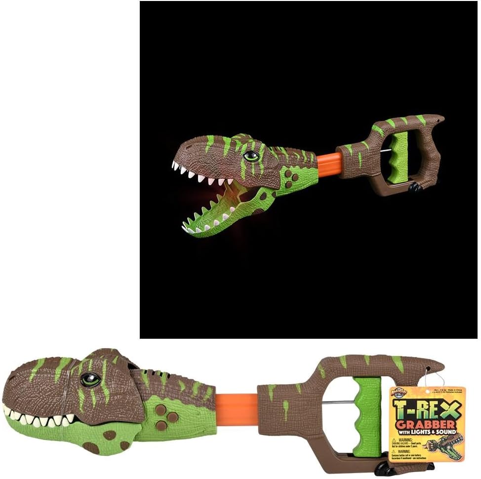 Amazon.com: Rhode Island Novelty T-Rex Grabber with Lights and Sound 13 ...