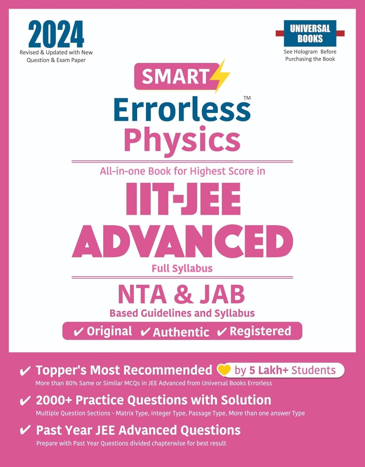 Buy Smart Errorless Physics JEE(Advanced) Full Syllabus (2024) - NTA ...