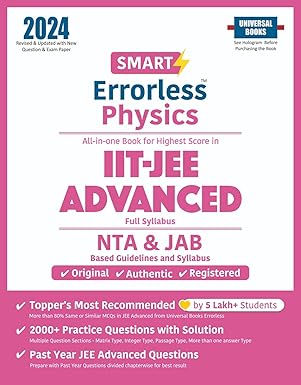 Buy Smart Errorless Physics JEE(Advanced) Full Syllabus (2024) - NTA ...