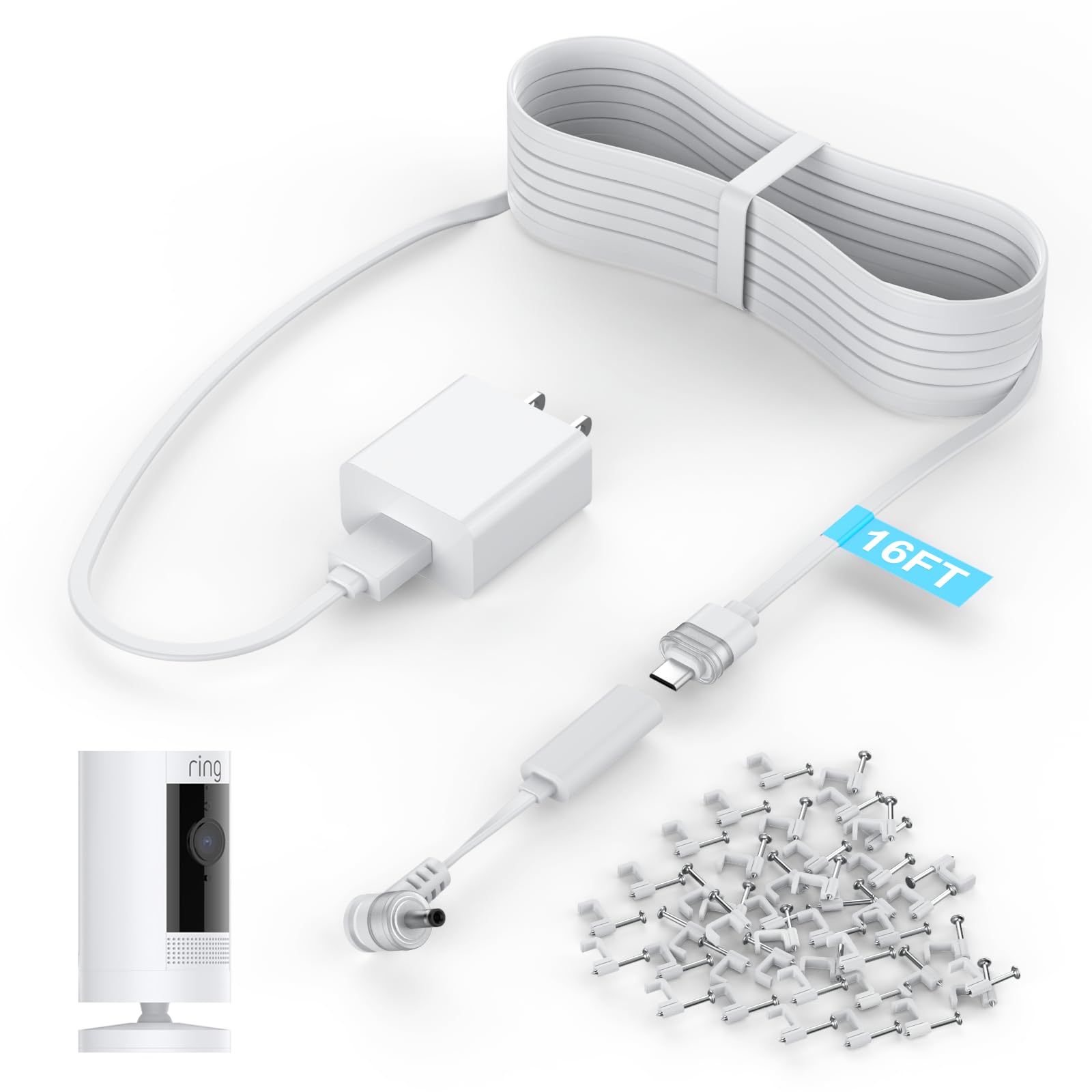 Amazon.com: for Ring Stick Up Camera Plug in Power Cord, Charger ...