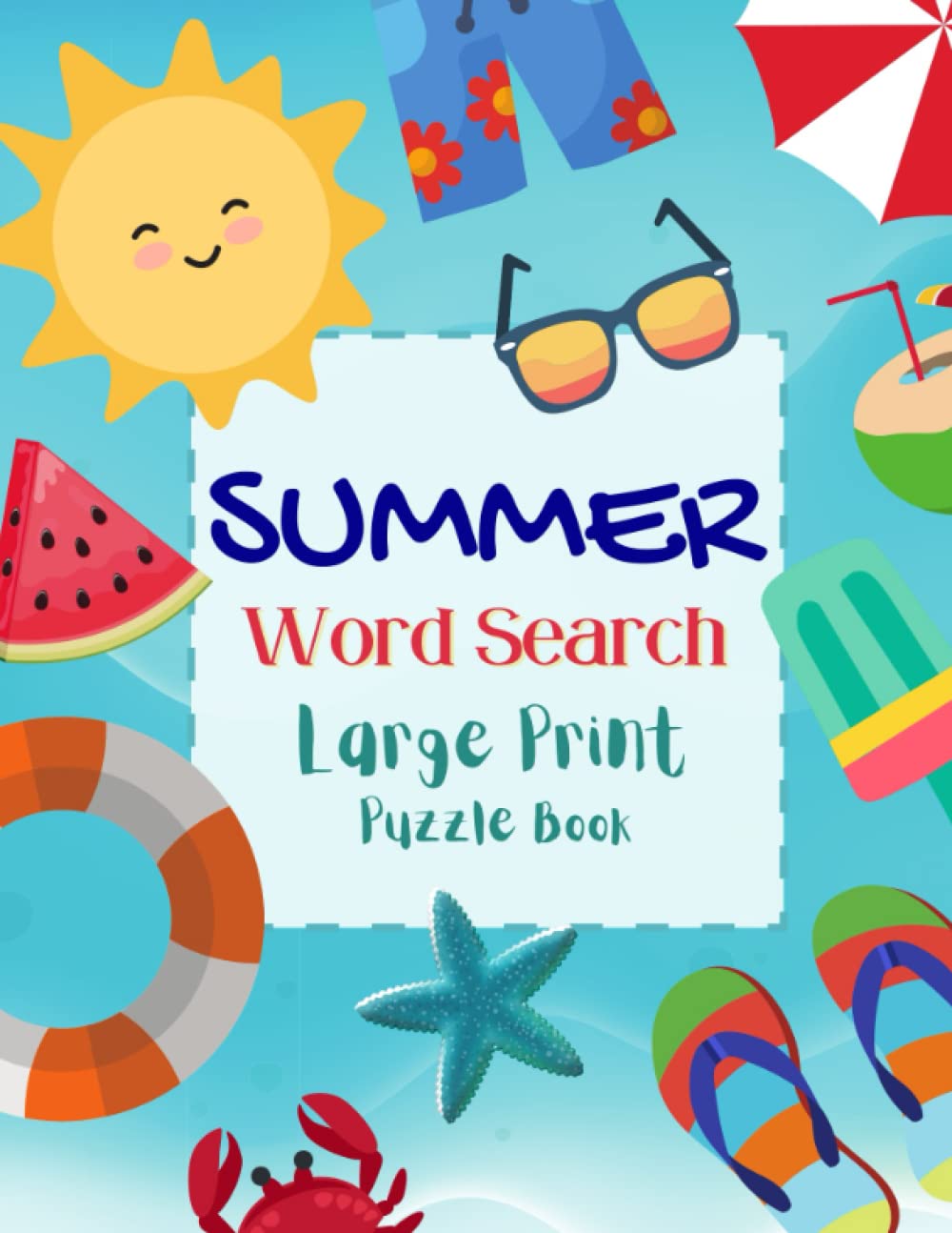 Summer Word Search Puzzle Book: Large Print Summer Themed Word Search ...