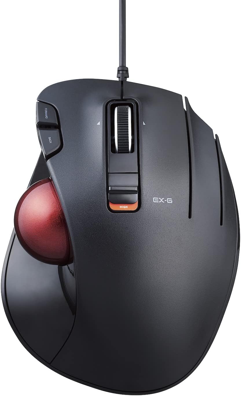 Amazon.com: ELECOM EX-G Wired Trackball Mouse, Ergonomic Thumb Control ...