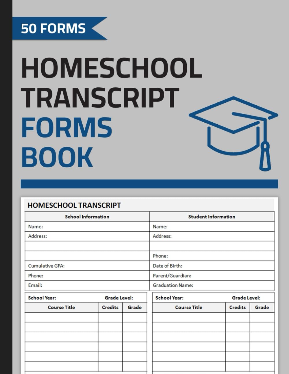 Homeschool Transcript Forms Book: Home School Transcript Form | Record ...