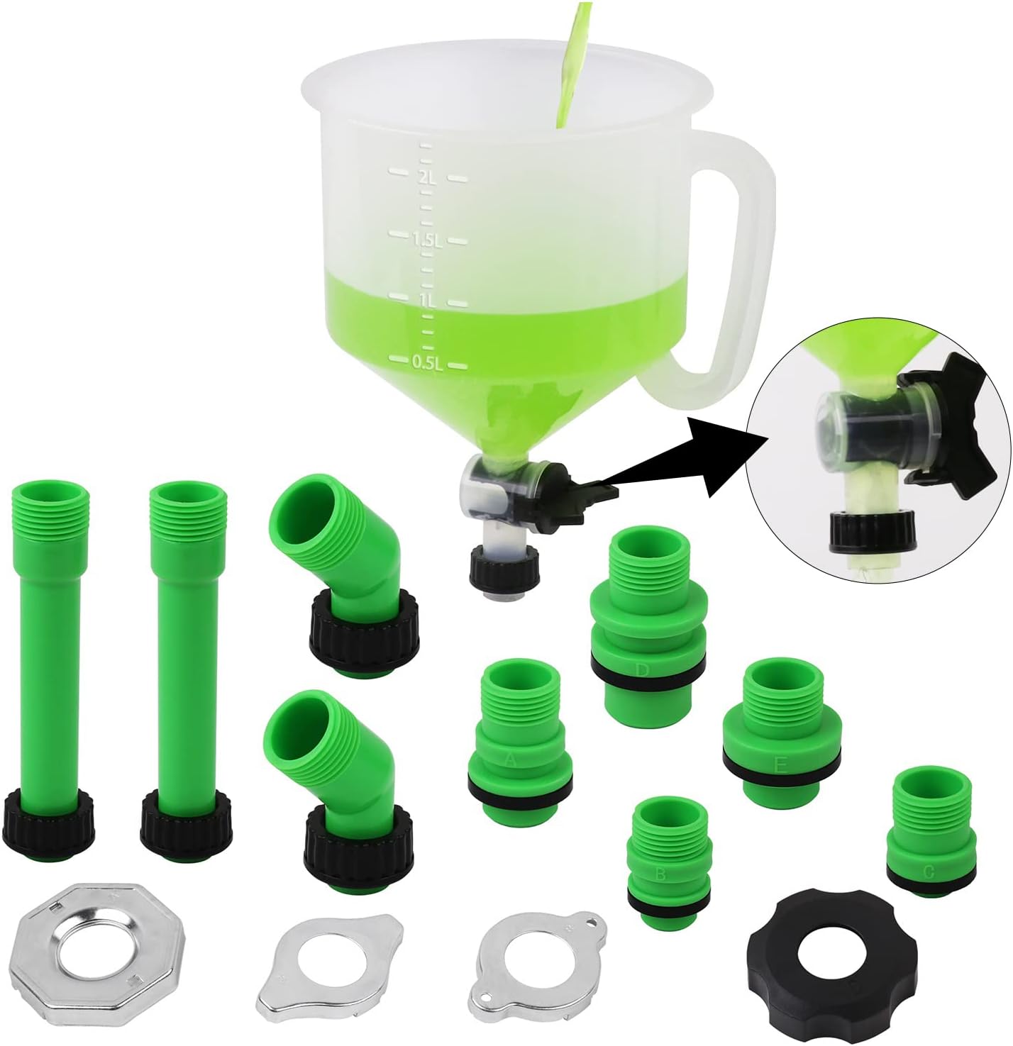 Amazon.com: Lisle 24680 Spill-Free Funnel, Standard Adapters, 11 x 7 x ...
