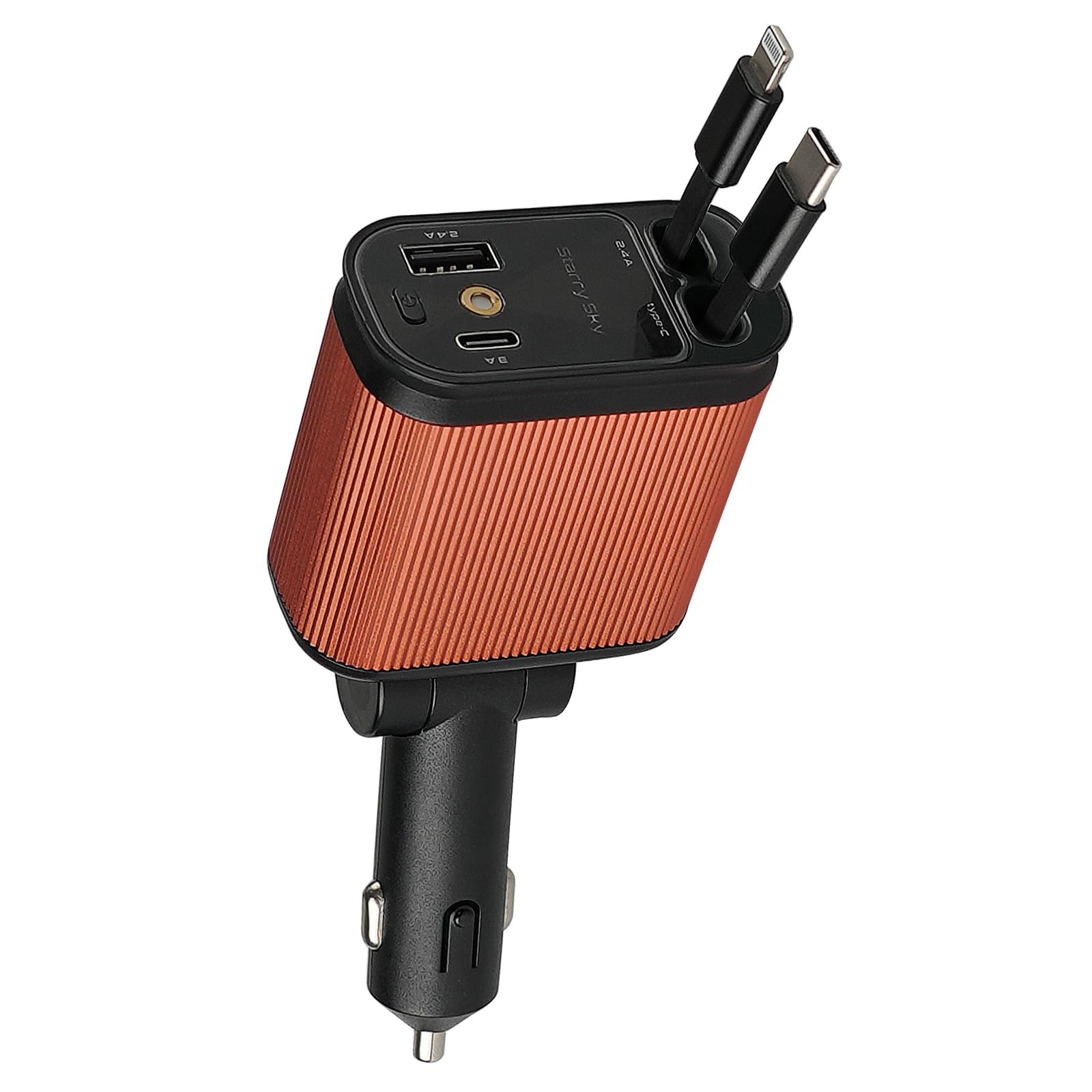 Amazon.com: Starlight Retractable Car Charger with Retractable Cables ...