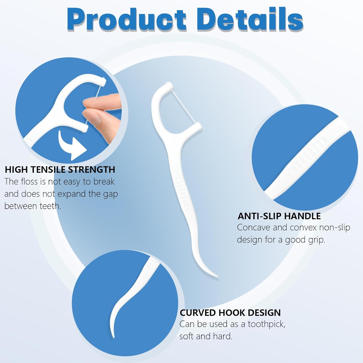 200 Count Tooth Floss Picks, Double Cleaning Tooth Picks Flossers with ...