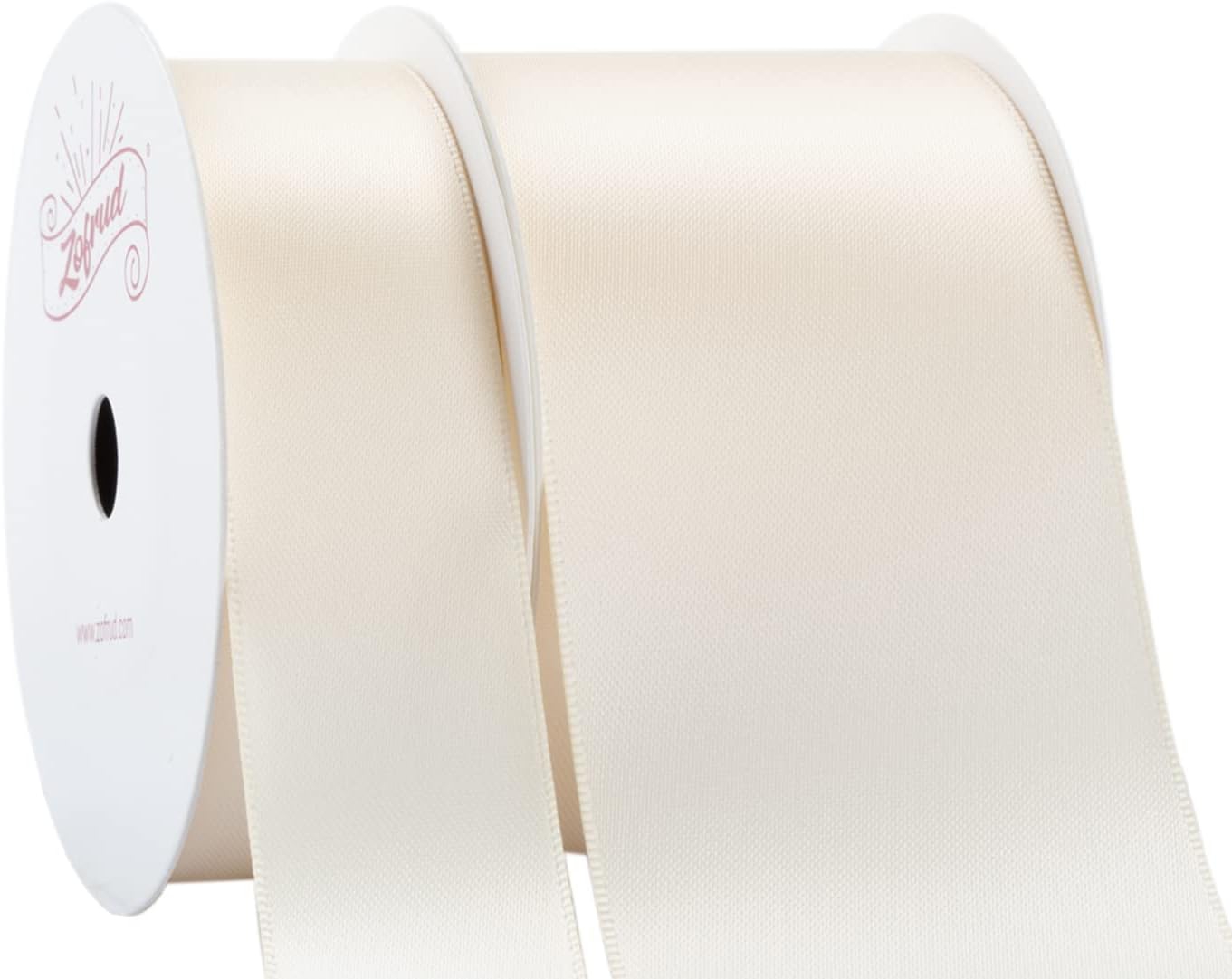 Amazon.com: Zofrud 2 Rolls of Ivory Double Faced Satin Ribbon - 20 ...