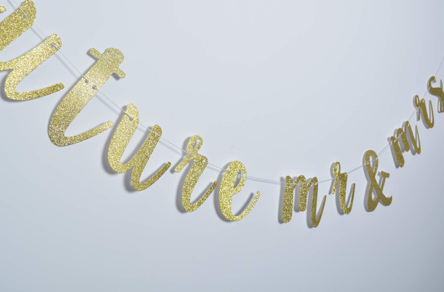 Pre-strung Glitter Banner Future Mr & Mrs Banner ??? Gold Glitter, Pre ...