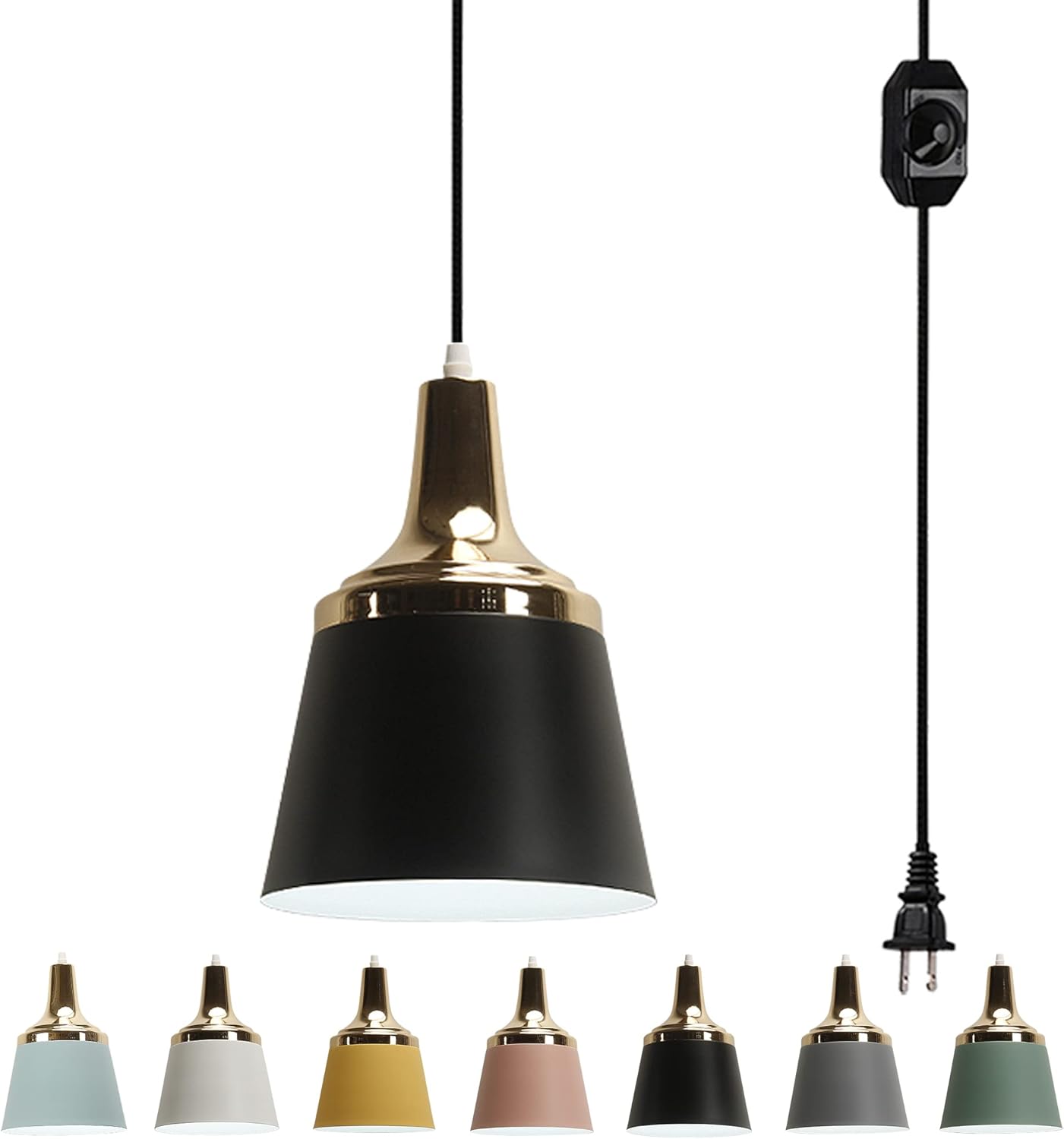SKIVTGLAMP Hanging Swag Lamp No Wiring Needed Brass E26 Socket Handle ...