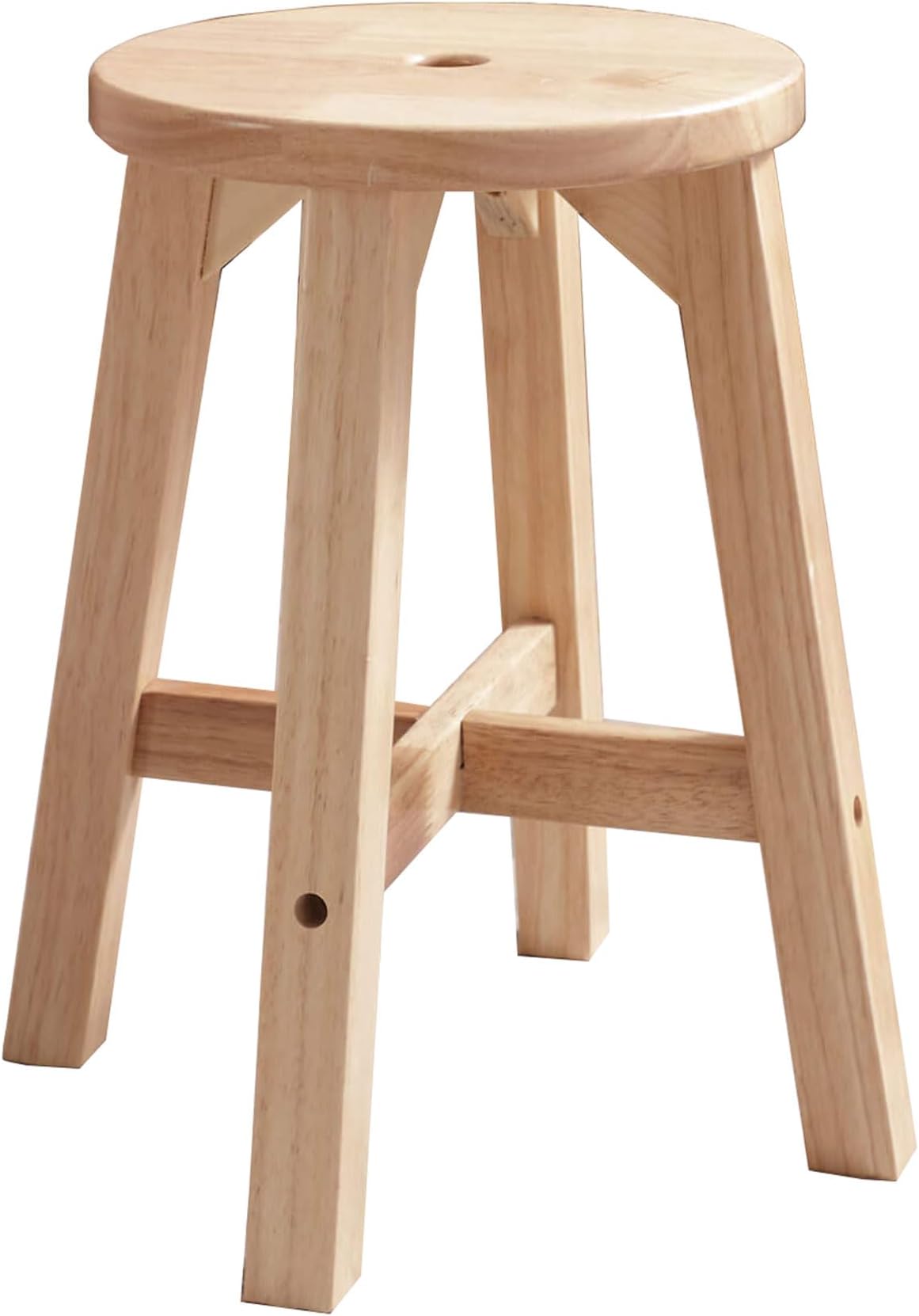 Amazon.com: Lestar Wooden Stool, Solid Wood Round Stools : Home & Kitchen