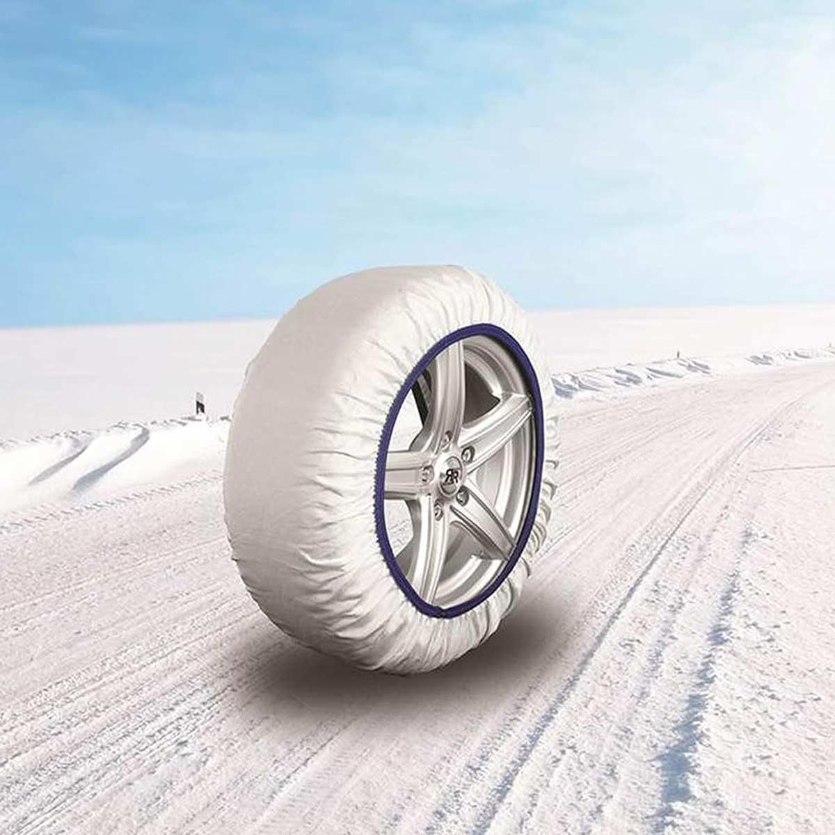 CARALL 2 Pieces Car Snow Socks, EN 16662-1 Approved , Textile Snow ...
