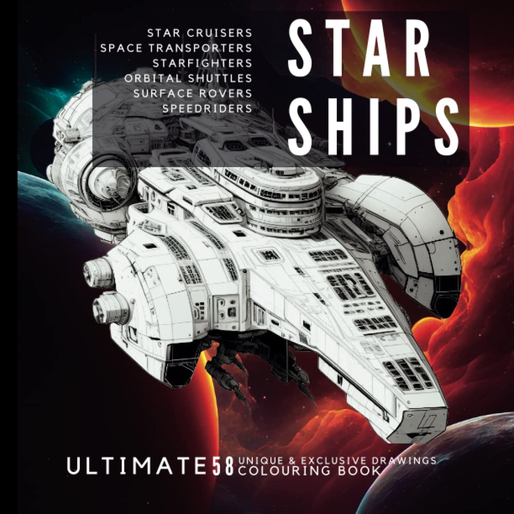 Amazon.com: STAR SHIPS: The Ultimate Space Coloring Book For Adults ...