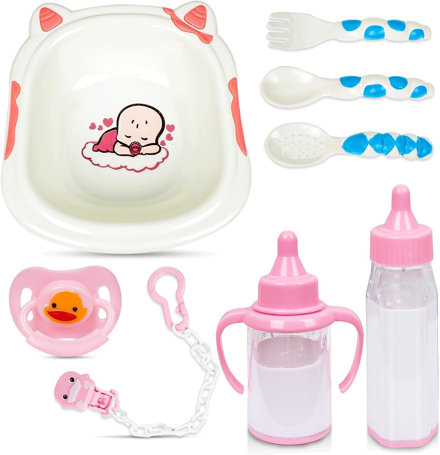 Amazon.com: MYREBABY 8 Piece Baby Doll Feeding Set with Accessories ...