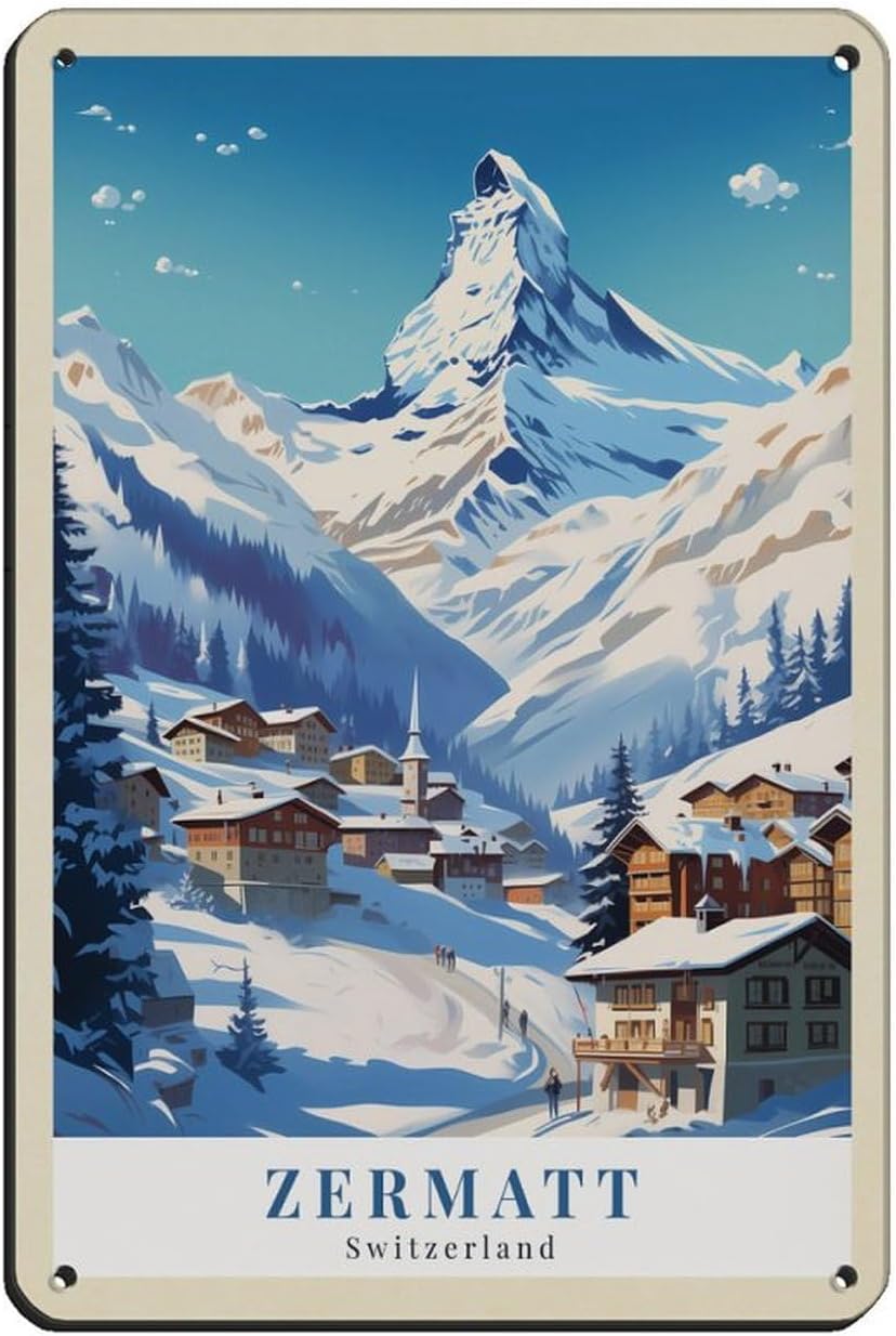 Amazon.com: LZYANG Zermatt Switzerland Vintage Retro Travel Art Poster ...