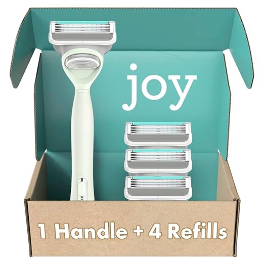 Amazon.com: joy Razors for Women, 1 Handle, 4 Razor Blade Refills, Teal ...
