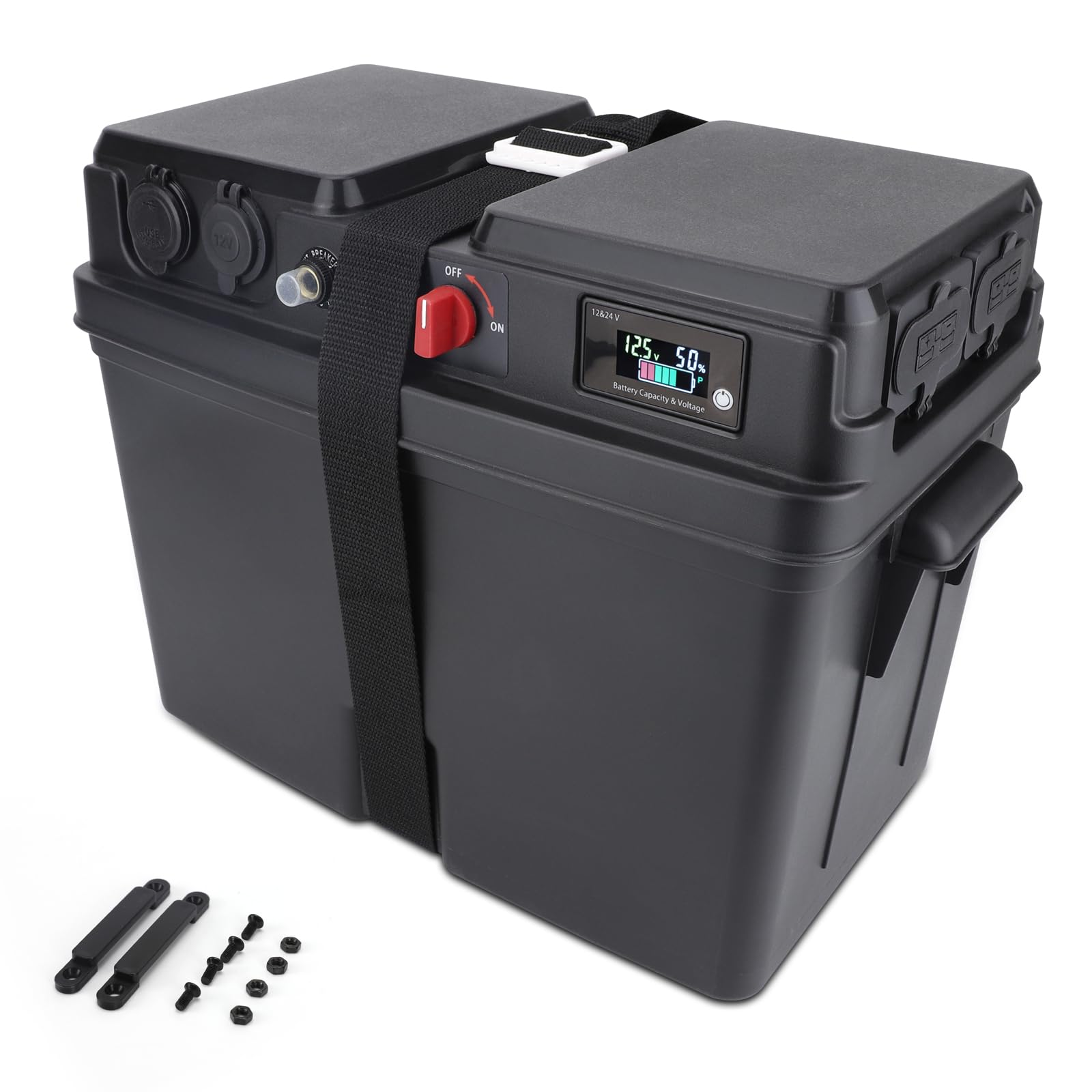 Amazon.com: TIPHOPE 12V Battery Box Outdoor Portable Marine Battery Box ...