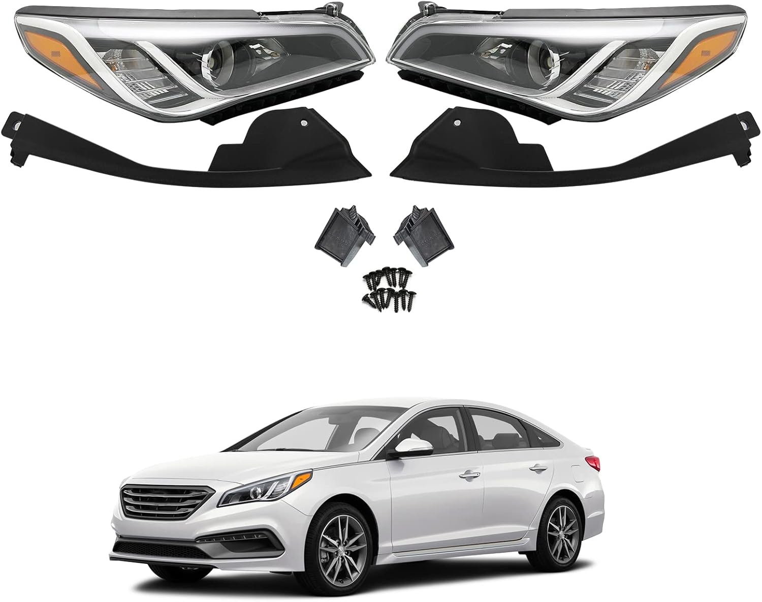 Amazon.com: VANPERT 92101C2000 HY2502183 Headlight Headlamp pair ...