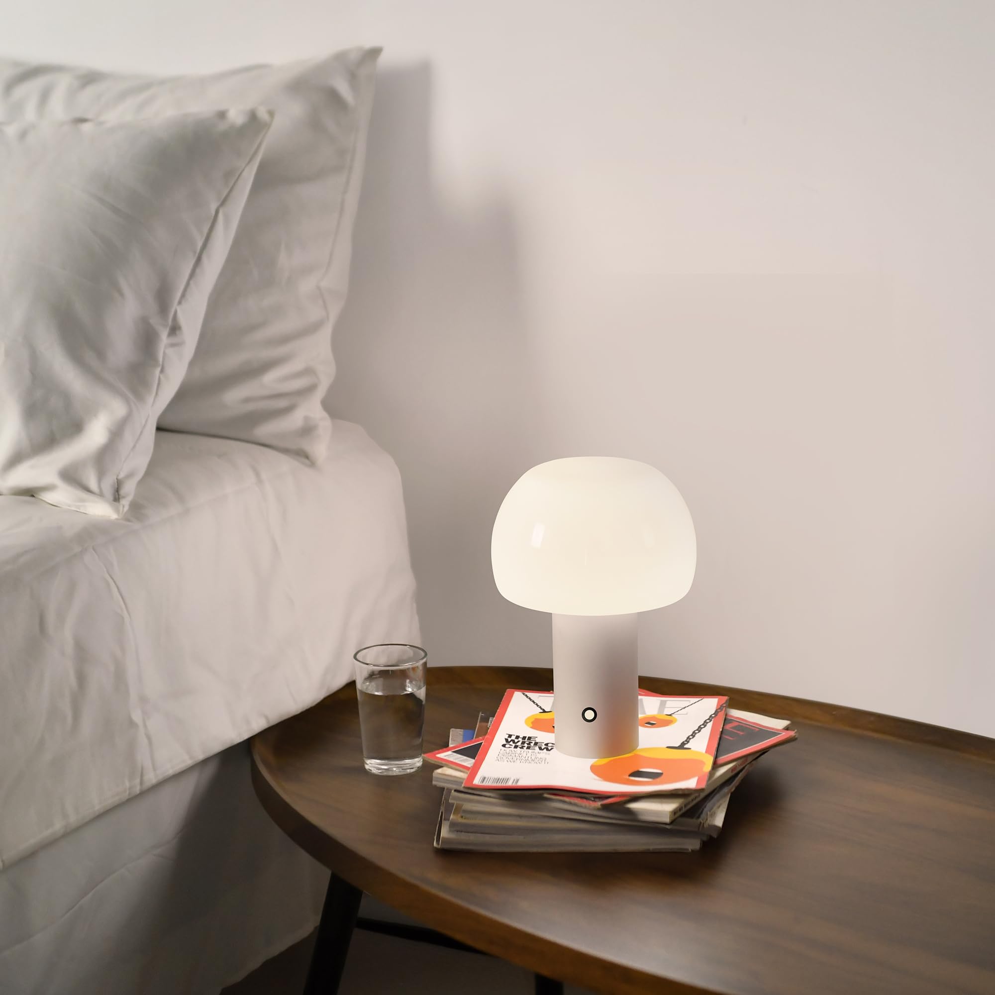 MAGCHARM Mushroom Lamp, Table Lamp, 5W LED Beads, Opal Glass Shade ...