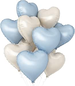 Globos de corazón azul para bebé, 10 globos en forma de corazón de ...