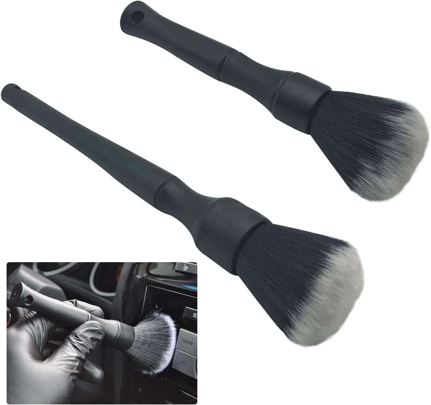 Car Detailing Brush Artificial Fiber 2 PCS Ultra Soft Synthetic ...