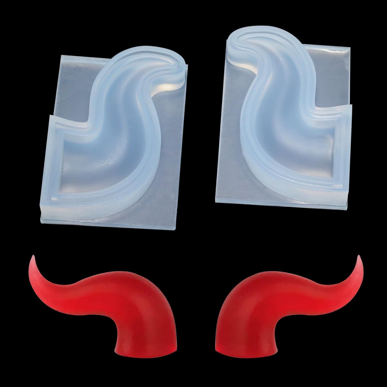 Amazon.com: 2 Pieces Large Devil Horn Silicone Mold Devil Horn Resin ...