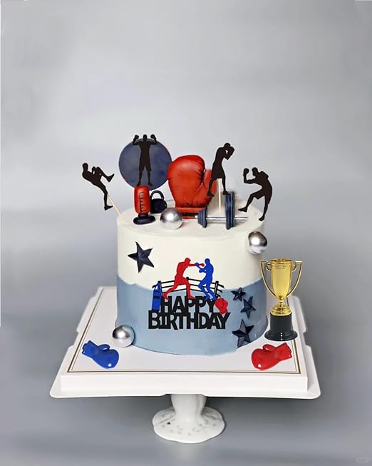 Amazon.com: 16 PCS Boxing Cake Toppers Boxing Birthday Decoration ...