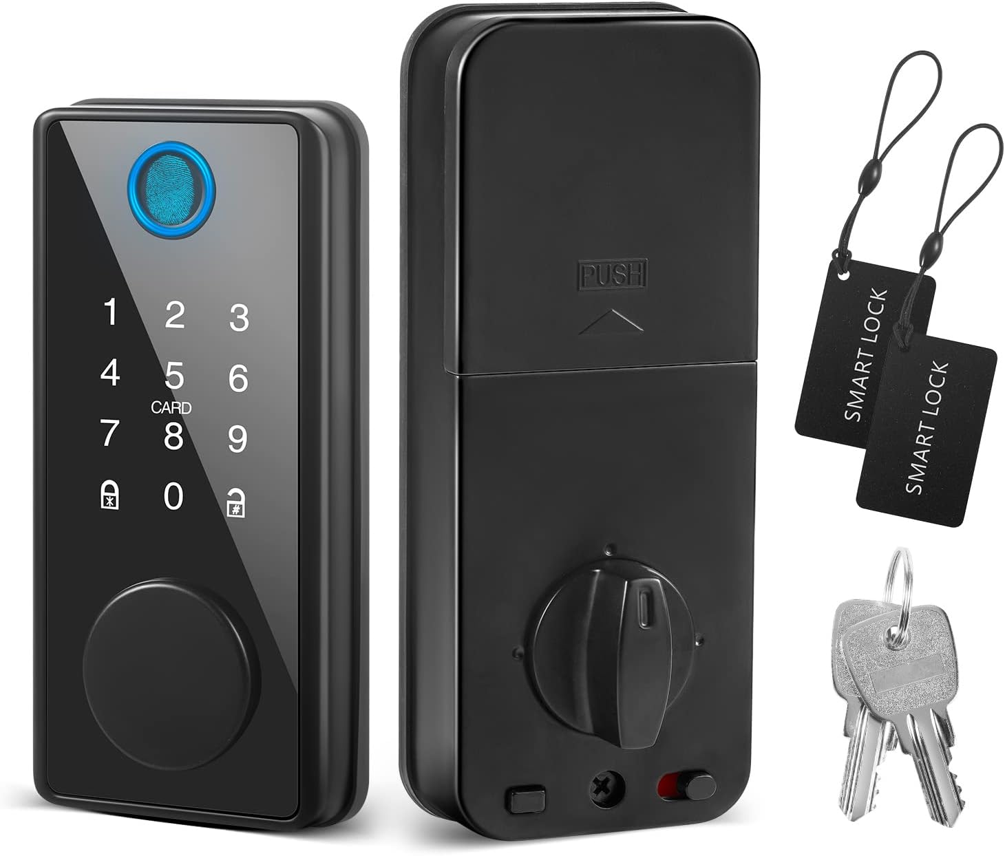 Amazon.com: Jahy2Tech Keyless Entry Door Lock 4 in 1,Fingerprint Door ...