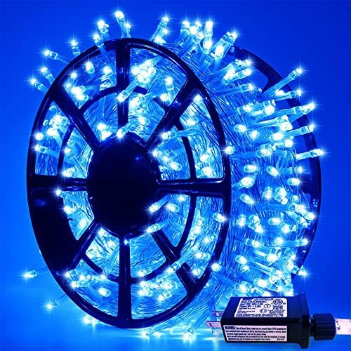 JMEXSUSS 250 LED Blue Christmas String Lights: 91.5ft Extendable Green ...