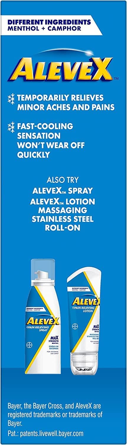 AleveX Pain Relieving Lotion with Rollerball Applicator, 2.5oz ...