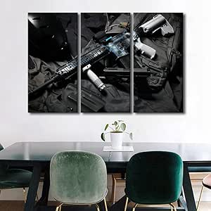 Amazon.com: TUVOMO 3Pcs Wall Art Military Wall Art Poster Guns and ...