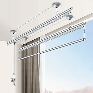 Amazon.com: JIXDILO Ceiling Mounted Clothes Drying Rack, Ceiling ...