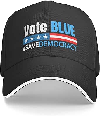 Save Democracy Vote Blue Make Hat for Men Women Classic Baseball Cap ...