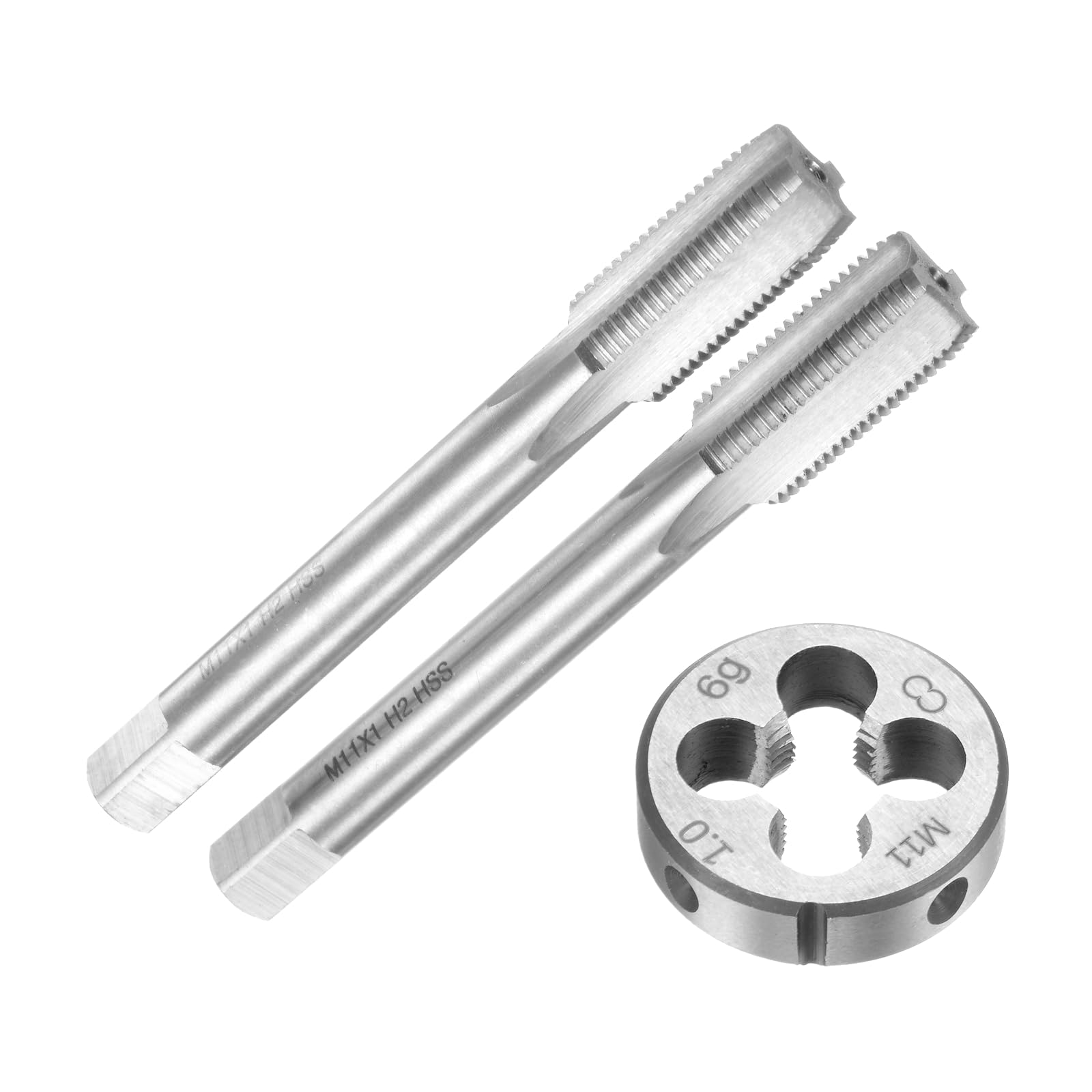uxcell 3pcs Metric Hand Tap and Die Set, M11 x 1 Taper/Plug Thread Taps ...