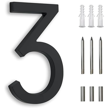 Amazon.com: 7 Inch Modern House Numbers outside,Street Metal Black ...