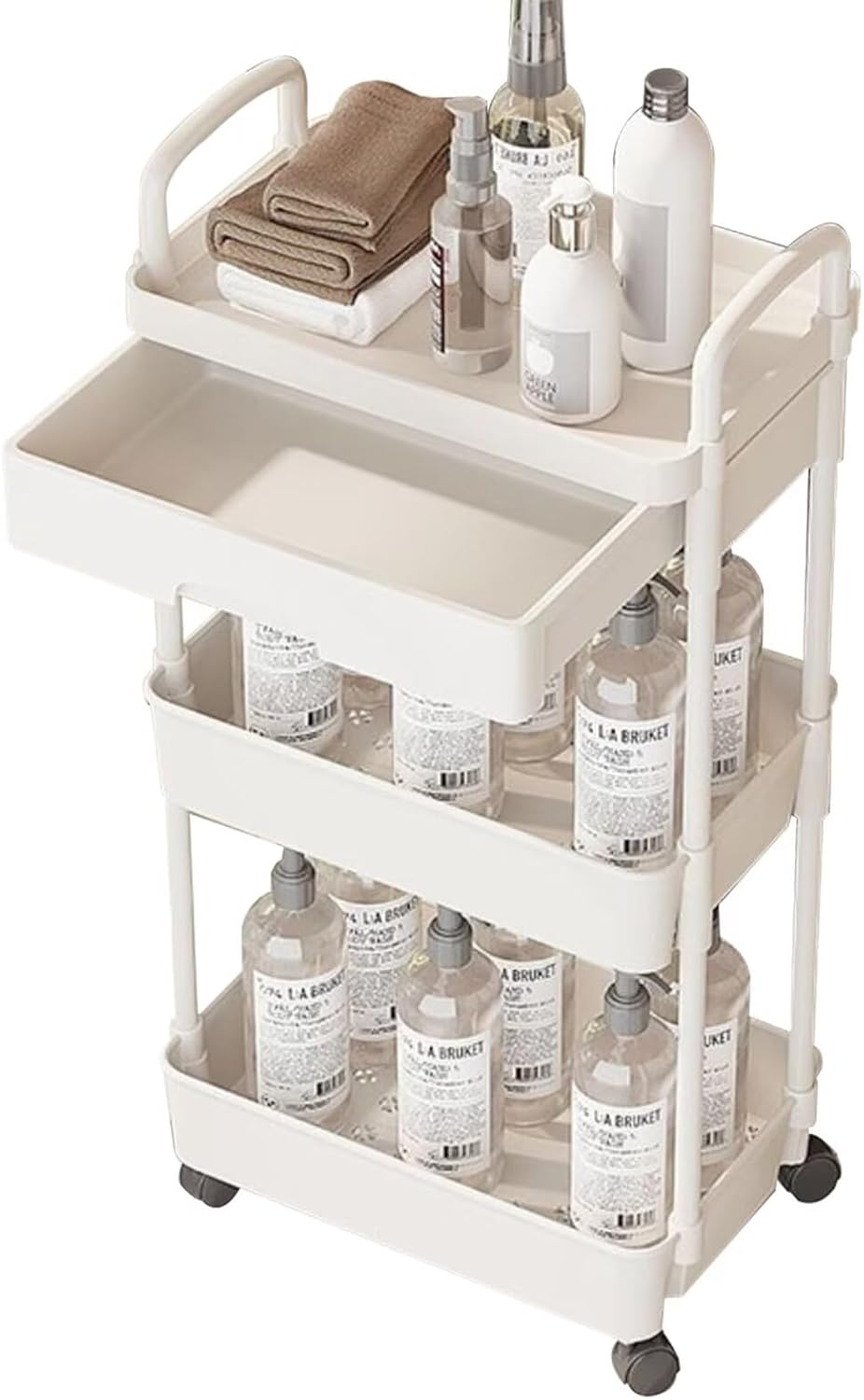 Amazon.co.jp: VARMHUS キッチンワゴン キッチンラック 収納ラック キャスター付き 引き出し付き スリムワゴン 3段 キッチン収納 隙間収納 小物収納 おしゃれ 耐荷重性≥ ...