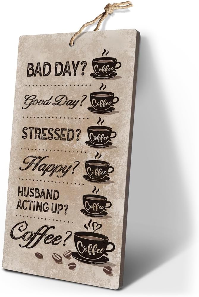 Amazon.com: YZEXEZY Funny Coffee Signs for Coffee Bar12"x6"Coffee Bar ...