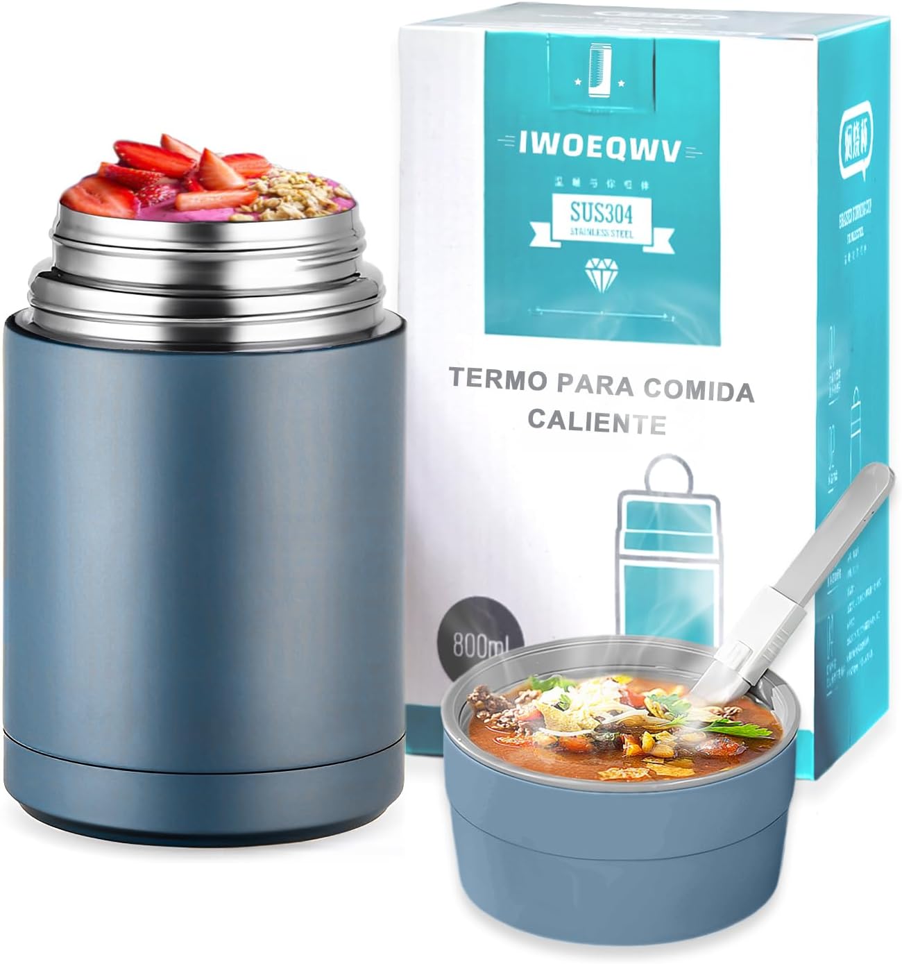 IWOEQWV Termo para Comida Caliente, Termo para Sopa y Comida Caliente y ...