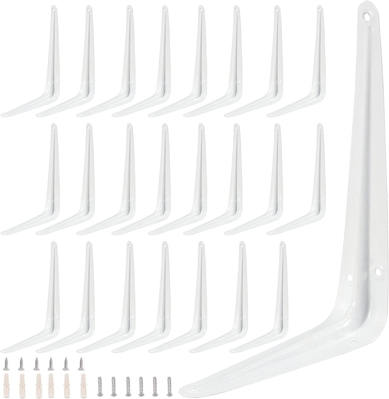Amazon.com: ZOENHOU 24 Pack 10 x 12 Inch White Shelf Brackets, Heavy ...