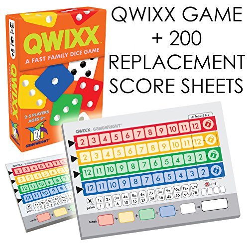Qwixx [Expansion Bundle] - A Fast Family Dice Game + Includes 200 Quixx ...
