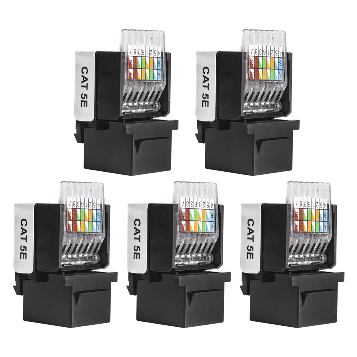 Amazon.com: Wumedy 5 Pack Cat5e Keystone Jack Insert Tool-Less Type ...