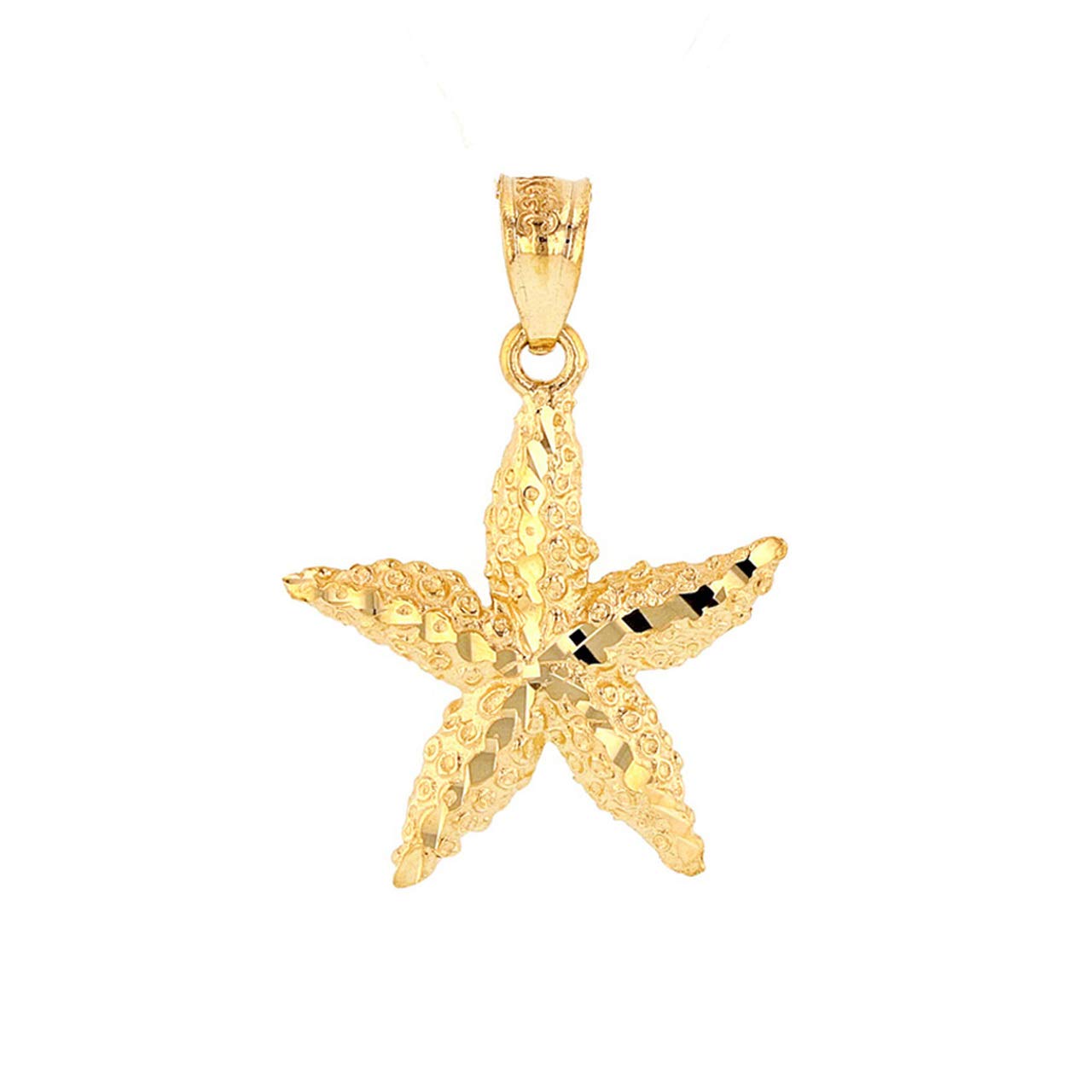 Amazon.com: Certified 10k Yellow Gold Starfish Sea Star Charm Pendant ...