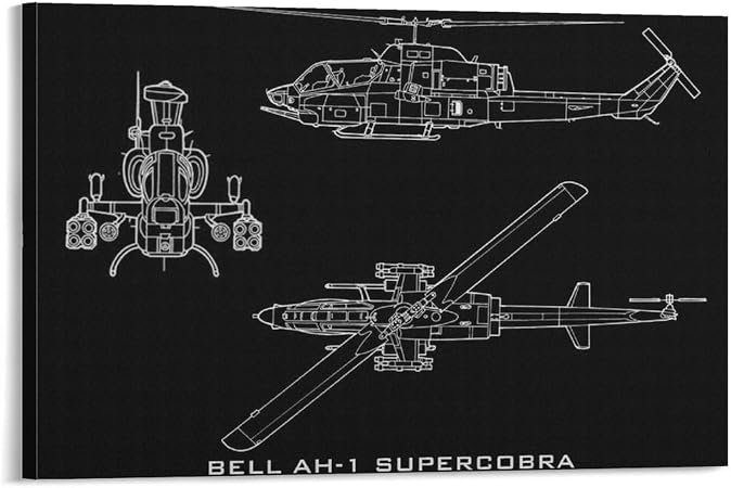 BELL AH 1 SUPERCOBRA Airplane Drawings Minimalism Blueprints Armed ...