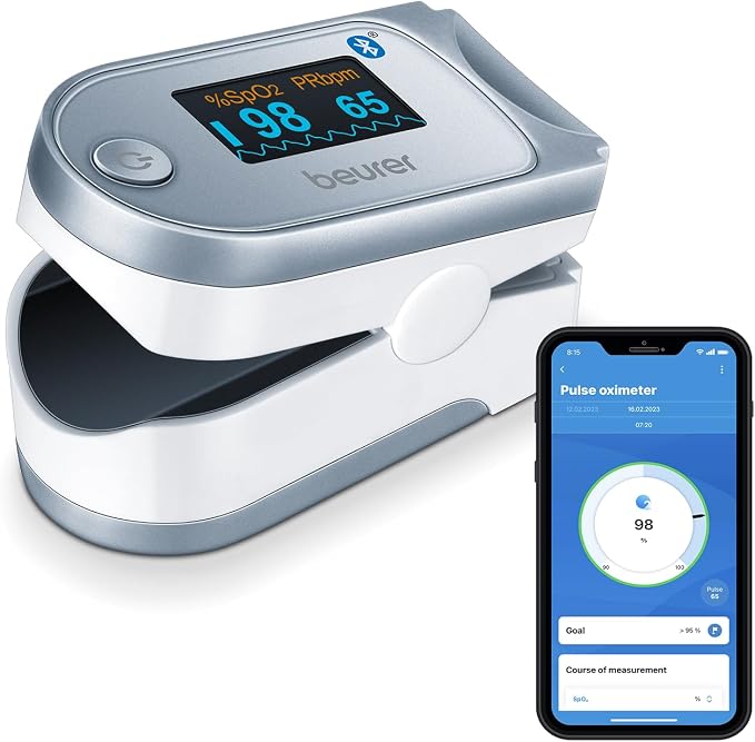 Beurer PO60 Pulse Oximeter with Bluetooth | Measures Heart Rate and ...
