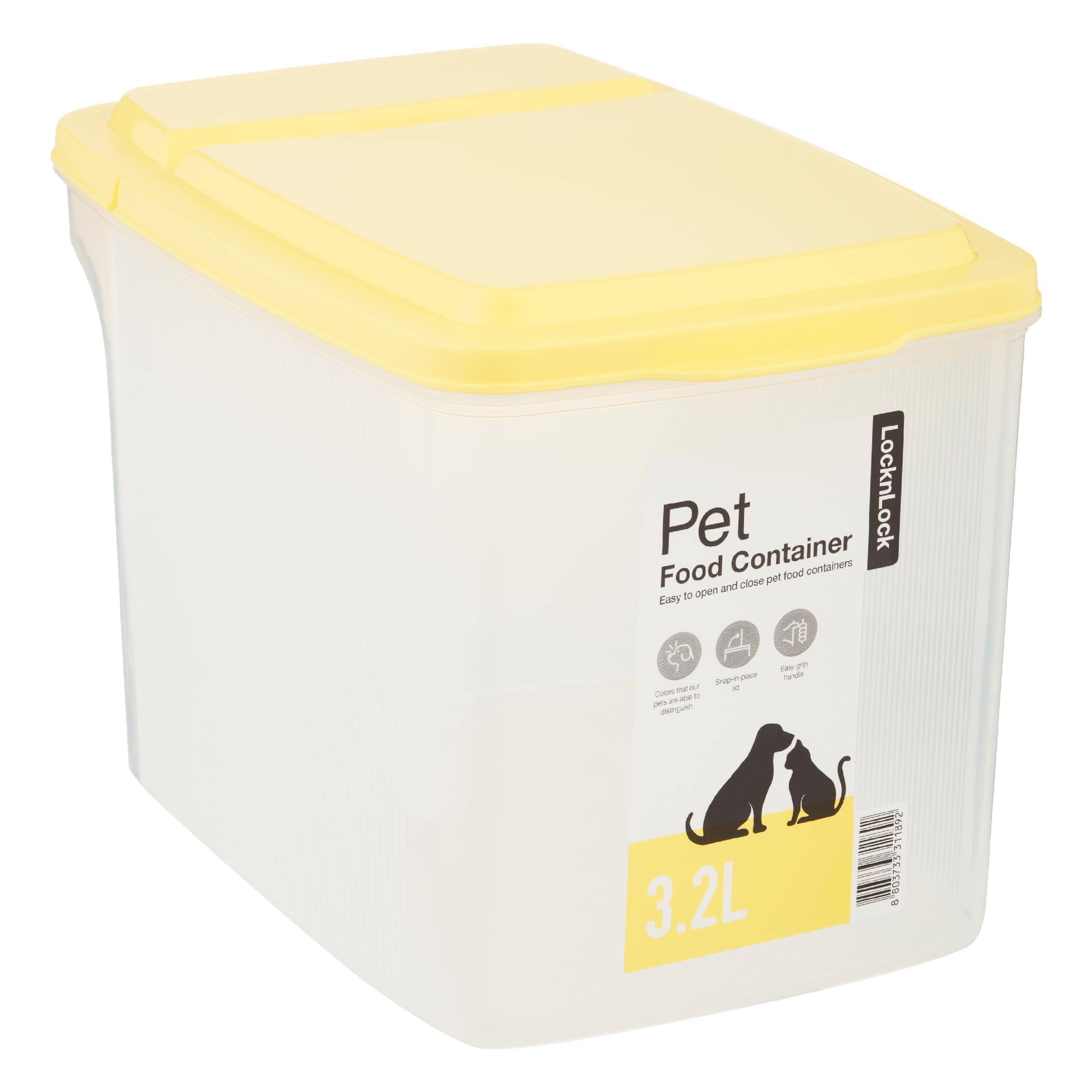 LocknLock Pet Dry Food Container with Handle, 3.2 Litre Capacity: Buy ...