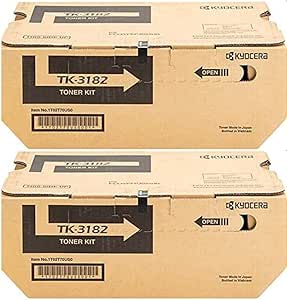 Amazon.com: Kyocera TK-3182 (TK3182) Black Toner Cartridge 2-Pack for ...